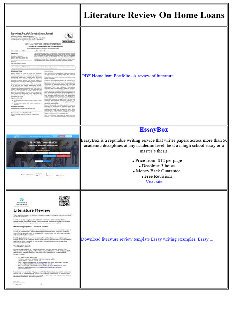 Literature Review On Home Loans | PDF | Loans | Mortgages