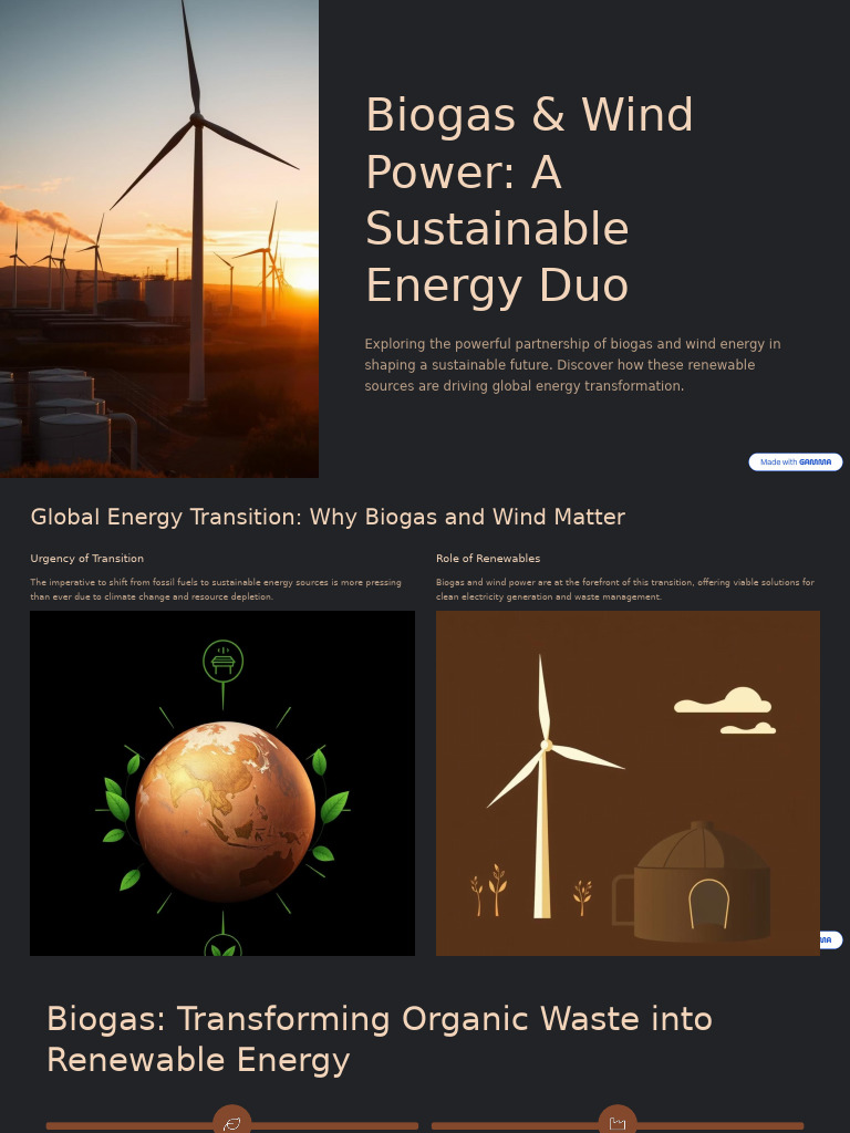 Biogas and Wind Power A Sustainable Energy Duo | PDF | Biogas | Wind Power