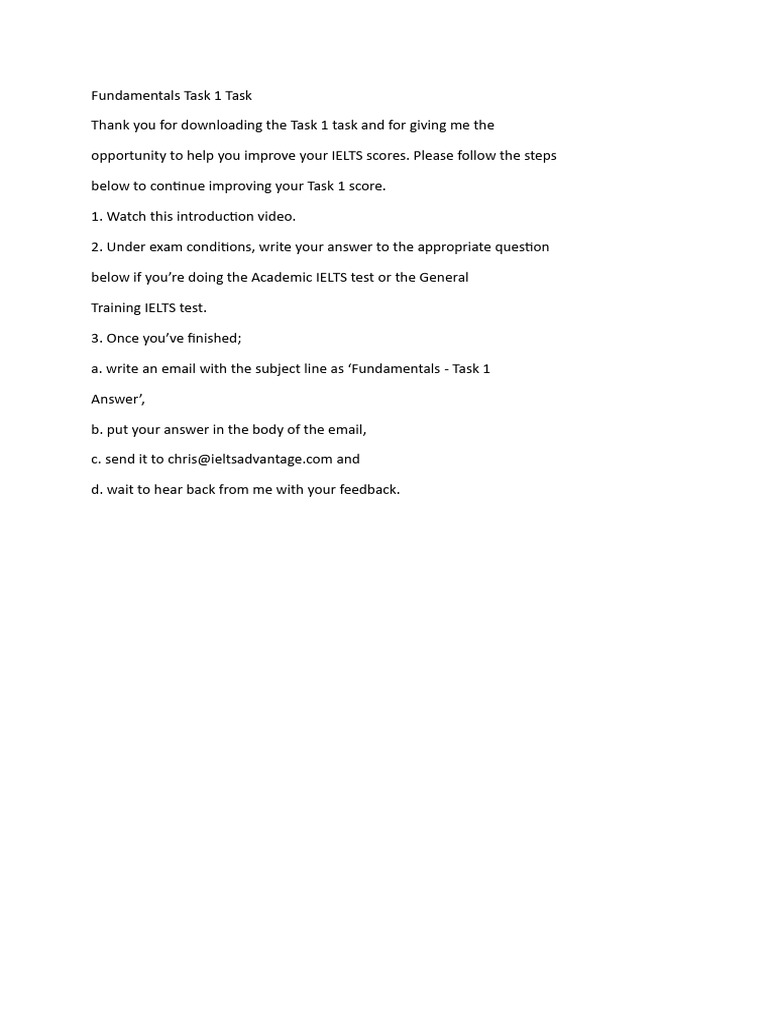 Fundamentals Task 1 Task | PDF