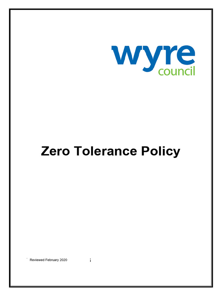 Zero Tolerance Policy Overview | PDF | Violence | Harassment
