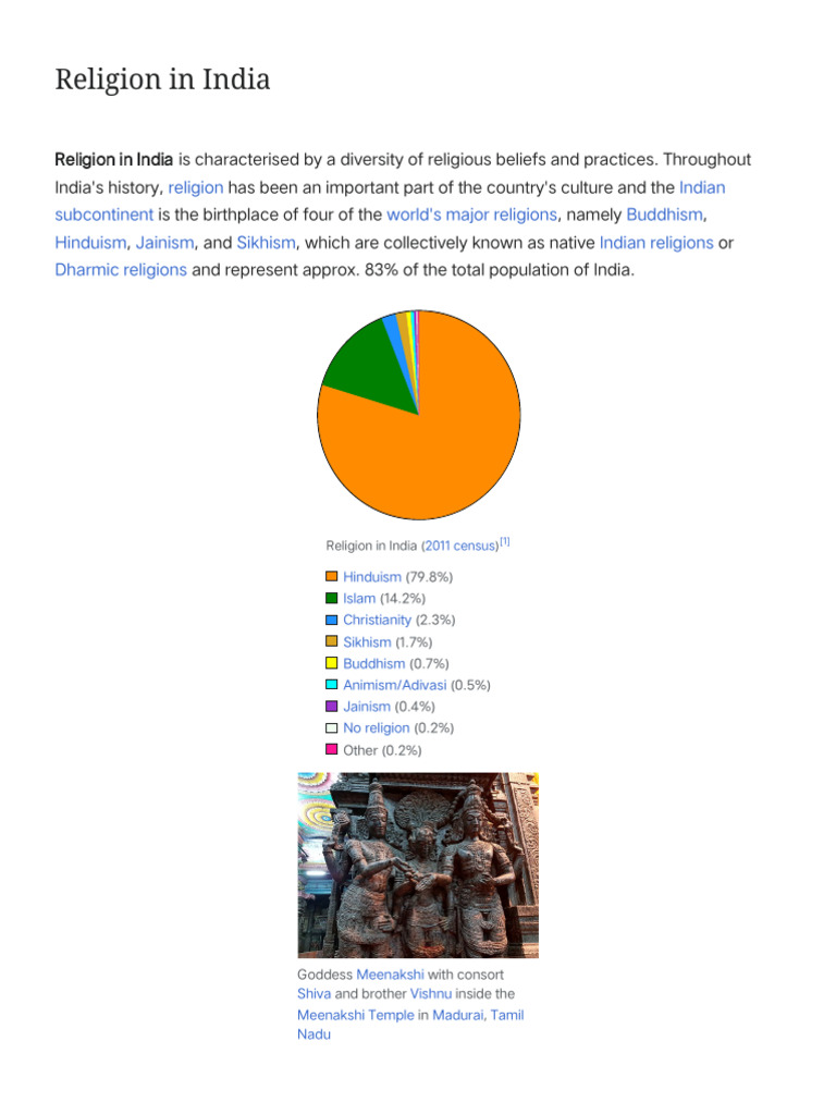 Religion Diversity in India | PDF | Bhakti Movement | Indian Religions