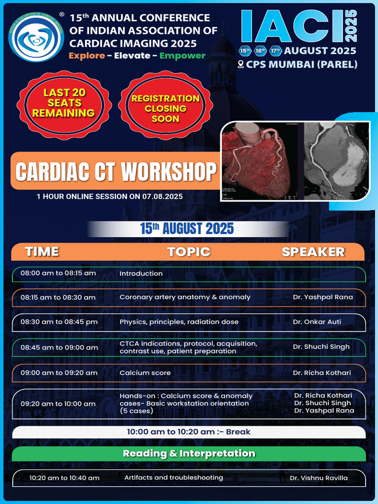 Iaci Cardiac Ct Workshop_schedule_new-1 | PDF | Ct Scan | Internal Medicine