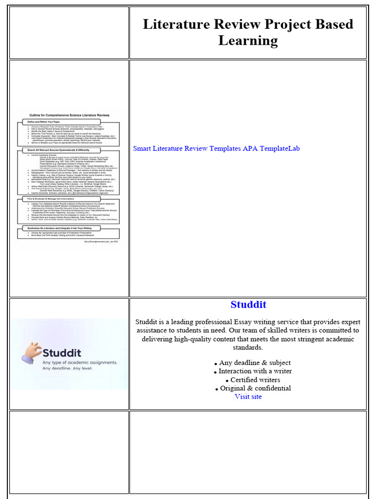 Literature Review Project Based Learning | PDF | Learning | Educational Technology