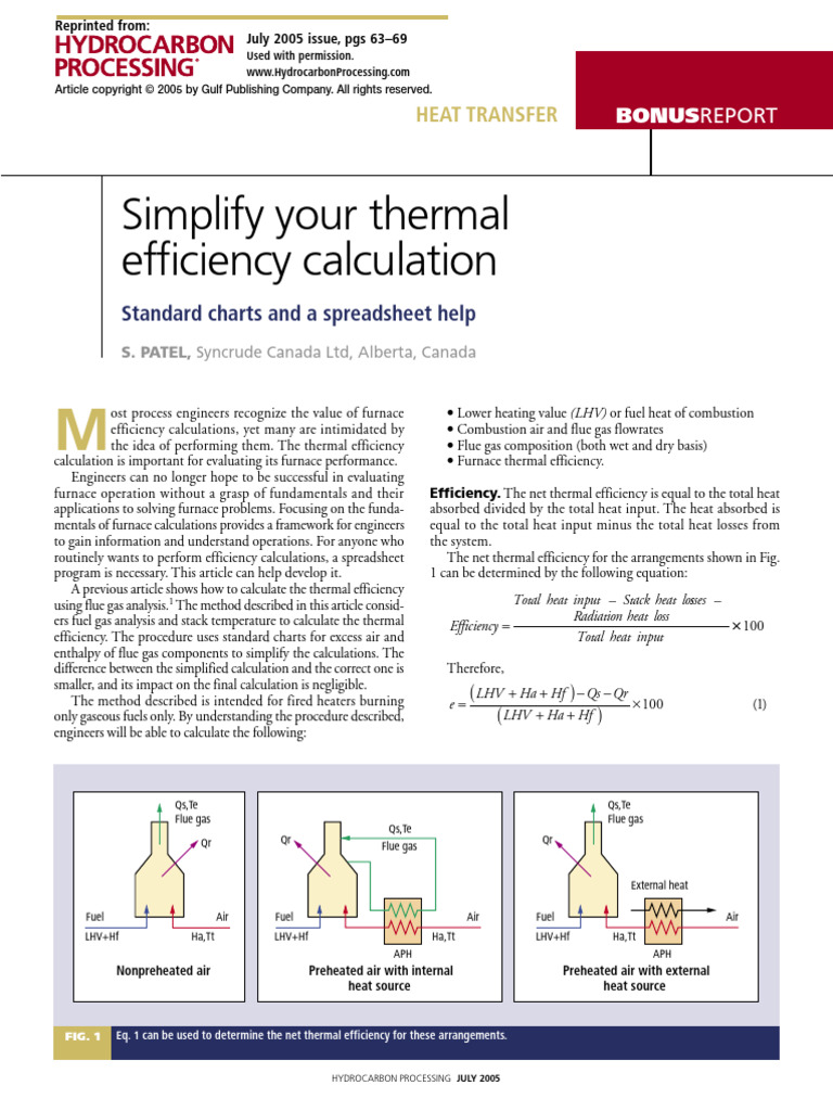 Simplify Your Thermal Efficiency Calculat | PDF | Combustion | Stoichiometry