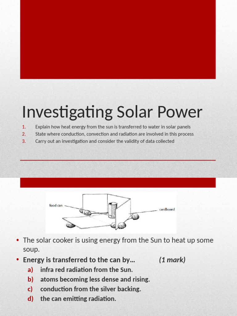 L7 Investigating Solar Power | PDF | Heat | Infrared