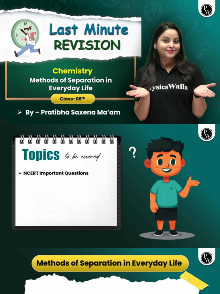Methods of Separation in Everyday Life Class Notes | PDF