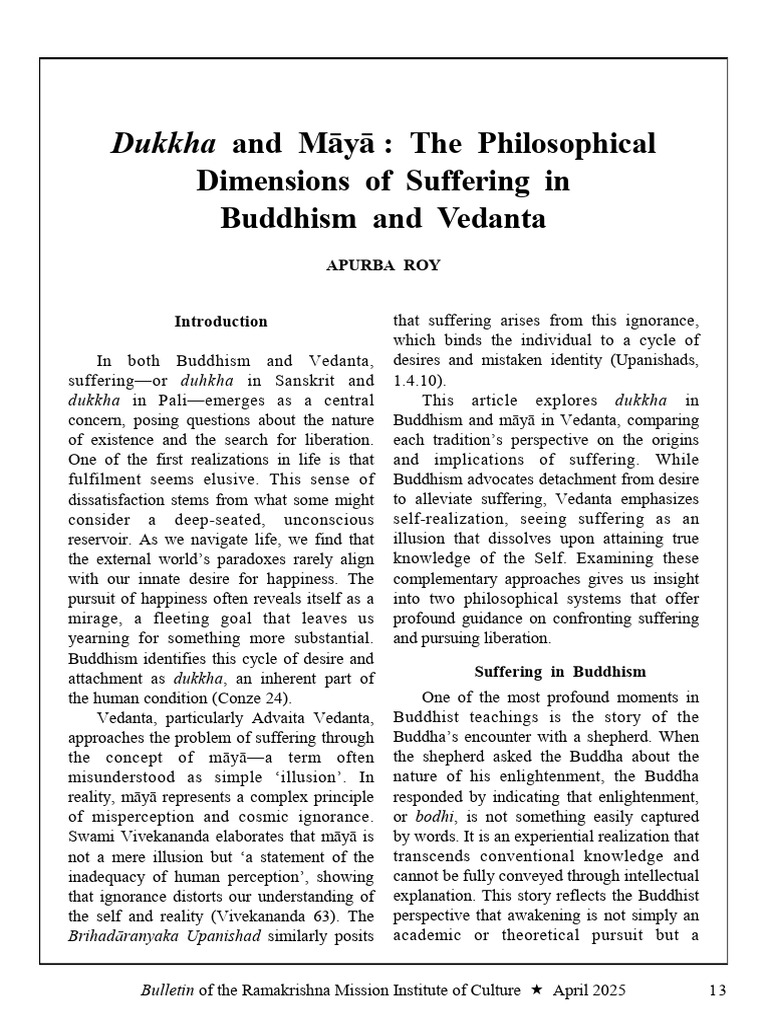 Dukkha and Maya The Philosophical0ADimensions of Suffering In0ABuddhism ...