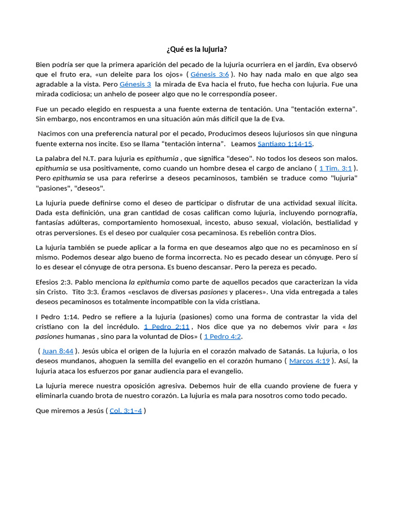Qué Es La Lujuria | PDF | Lujuria | Pecado
