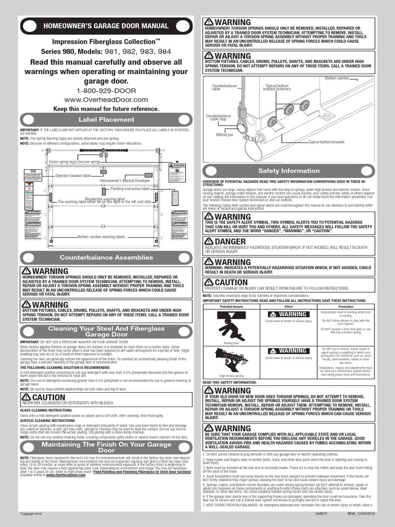 Garage Door Installation Manual | PDF