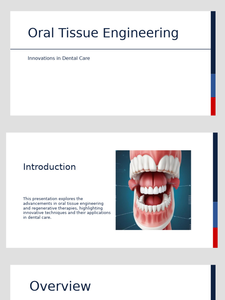 Innovations in Oral Tissue Engineering | PDF | Tissue Engineering ...