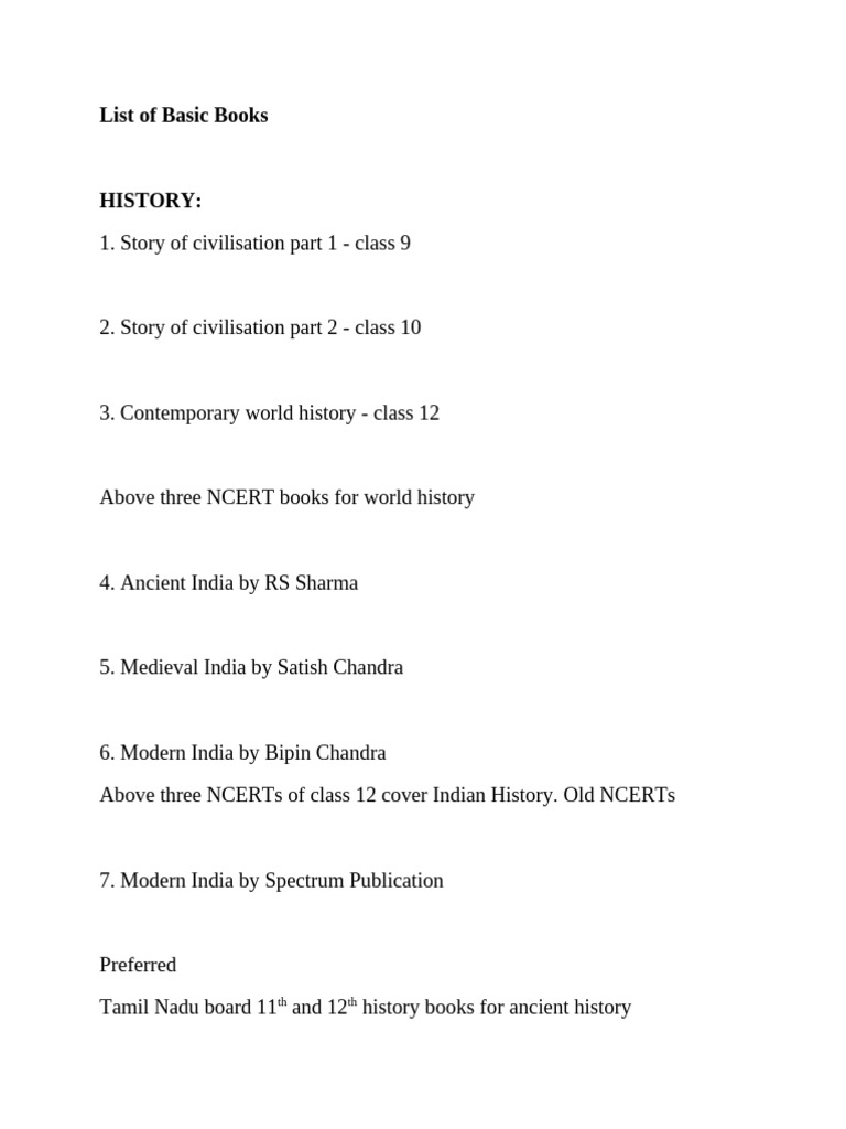 List of Basic Books | PDF