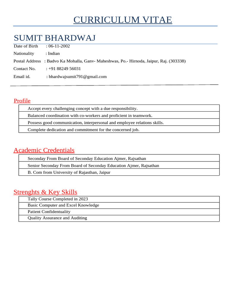 Sumit Bhardwaj Resume 2 (2) | PDF