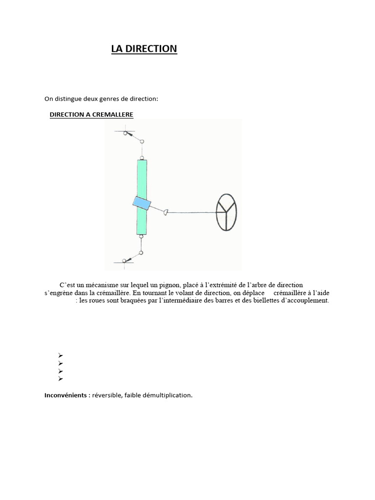 Types de direction automobile expliqués | PDF | Pompe | Piston