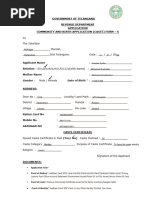 Telangana Caste Certificate Application Form | PDF