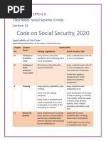 The Code On Social Security, 2020 | PDF