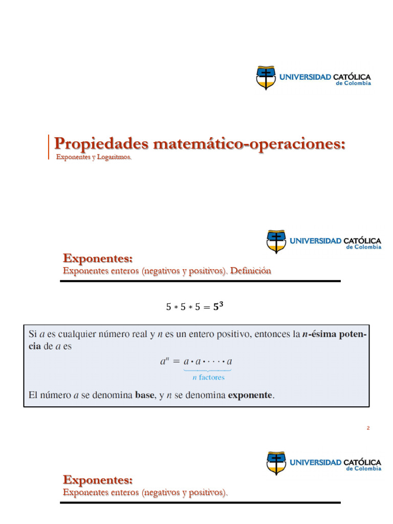 Exponentes, Radicales y Logaritmos | PDF | Logaritmo