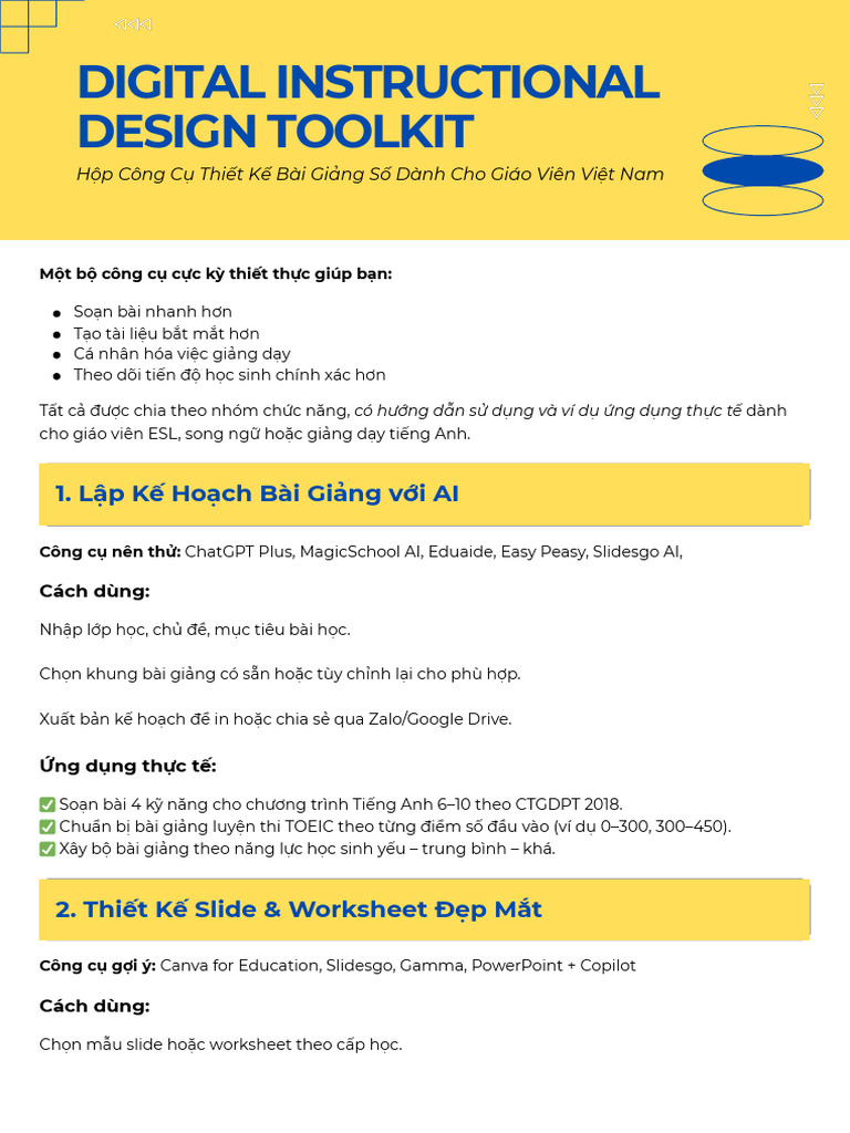 Digital Instructional Design Toolkit | PDF