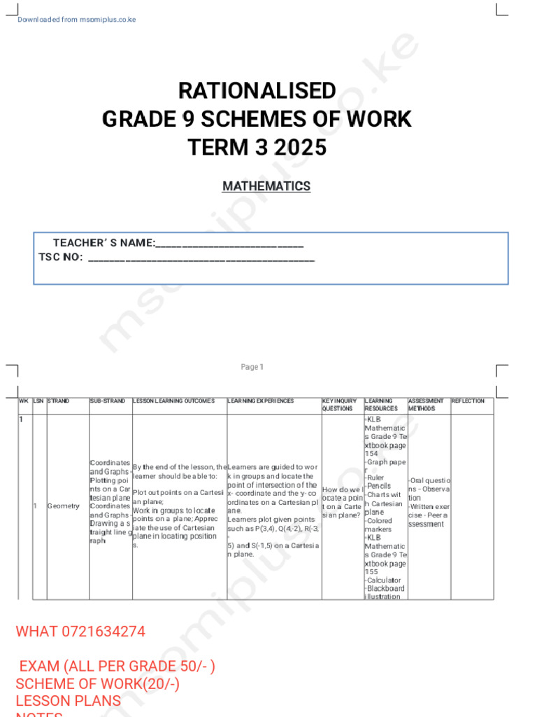 0721634274 g9 Math Term 3 Schemes 0_sign | PDF
