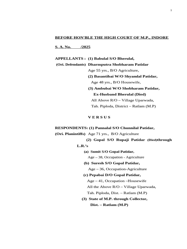 Second Appeal Babulal (1) | PDF | Burden Of Proof (Law) | Lawsuit