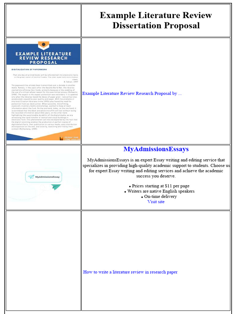 Example Literature Review Dissertation Proposal | PDF | Thesis ...
