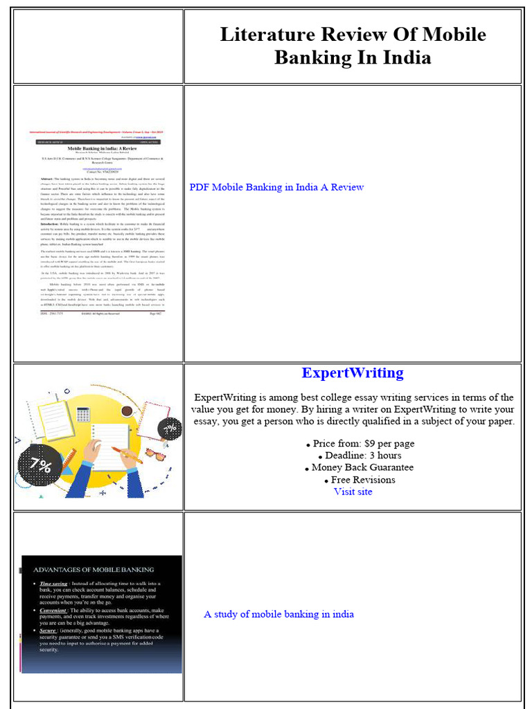 Literature Review of Mobile Banking in India | PDF | Banks | Online Banking