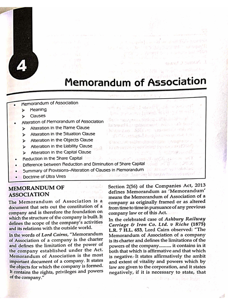 Memorandum of Association | PDF