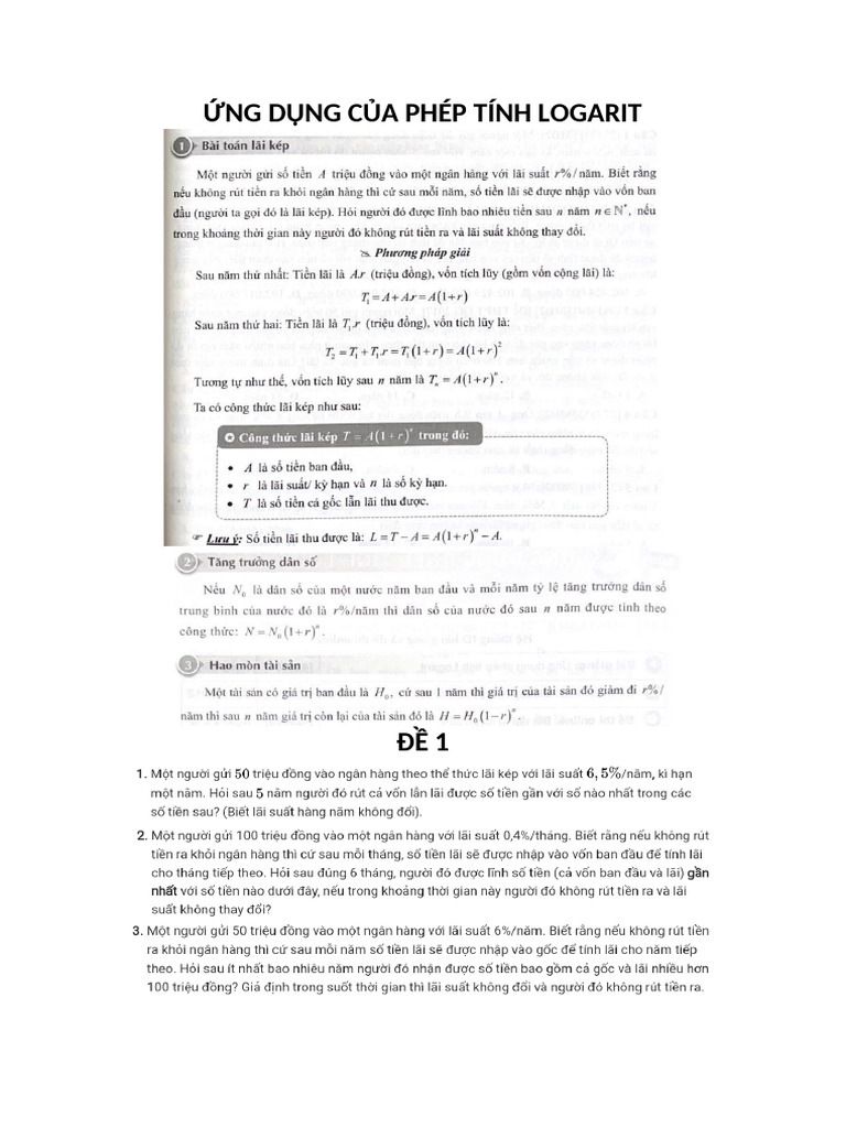 NG D NG C A Phép Tính Logarit | PDF