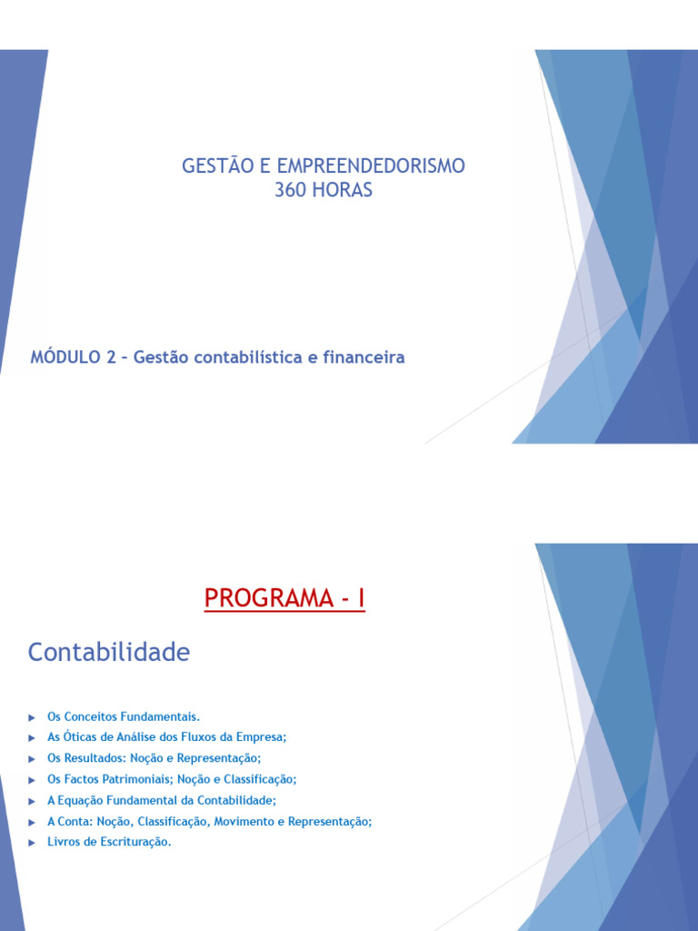 Módulo 2 - Gestão Contabilística e Financeira | PDF | Contabilidade | Balancete