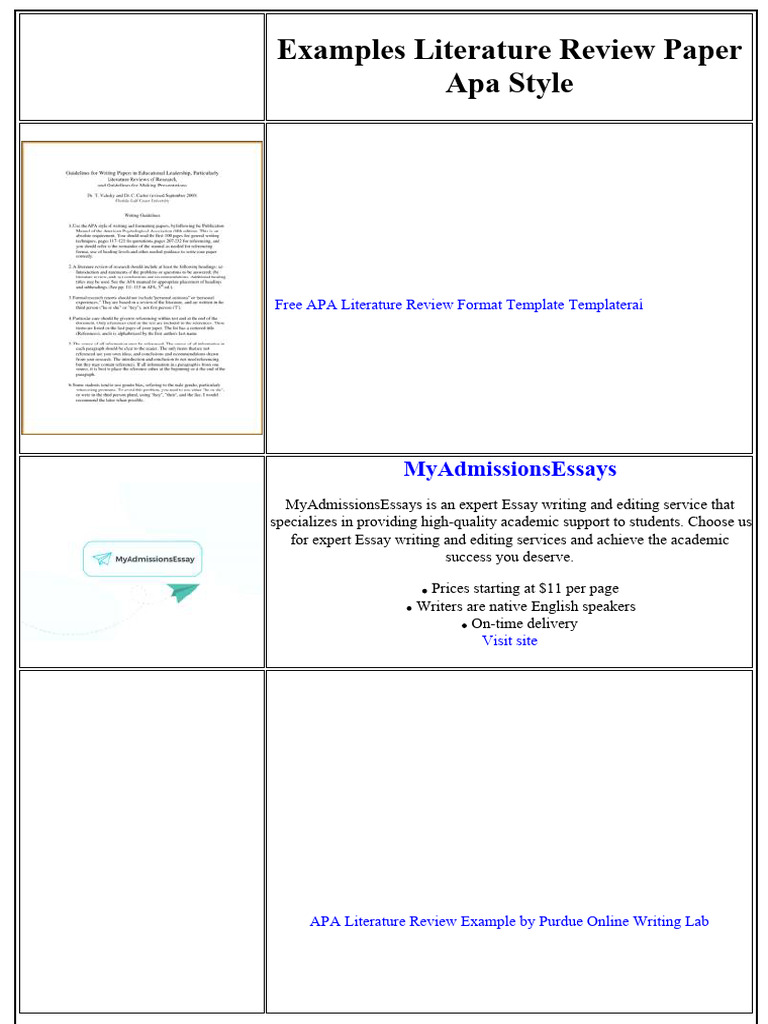 Examples Literature Review Paper Apa Style | PDF | Apa Style | Essays