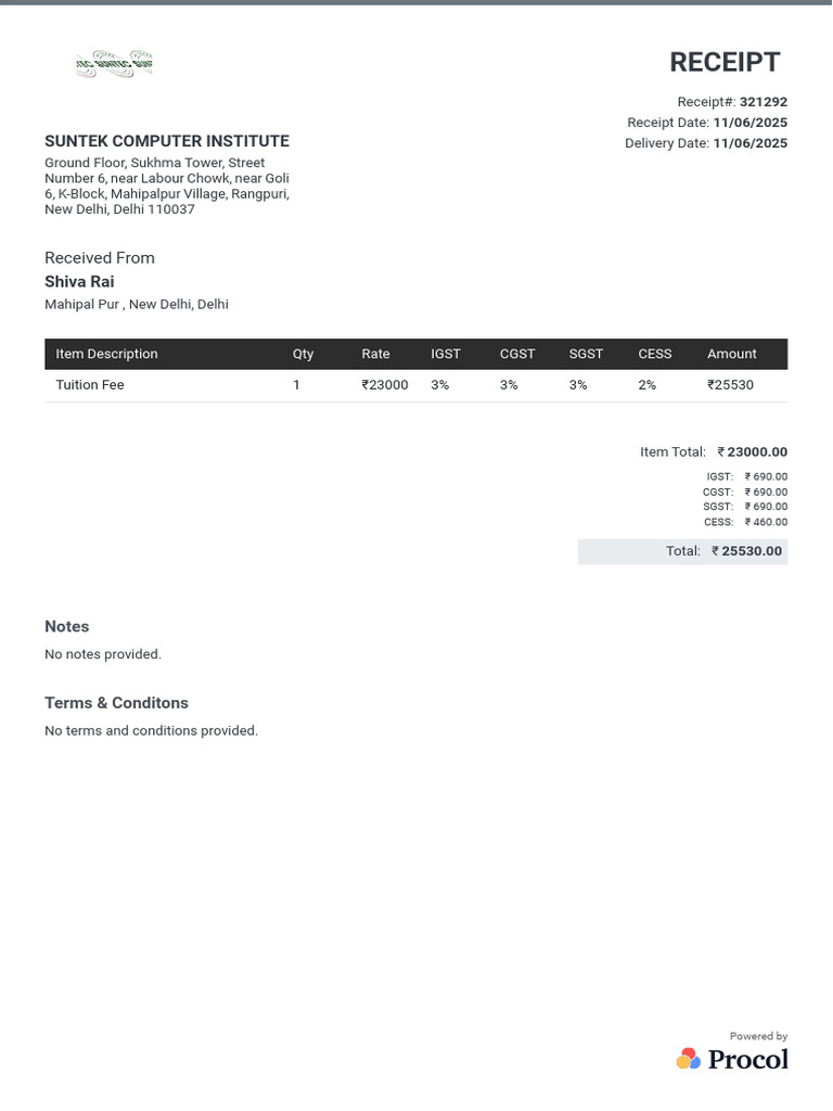 Receipt | PDF