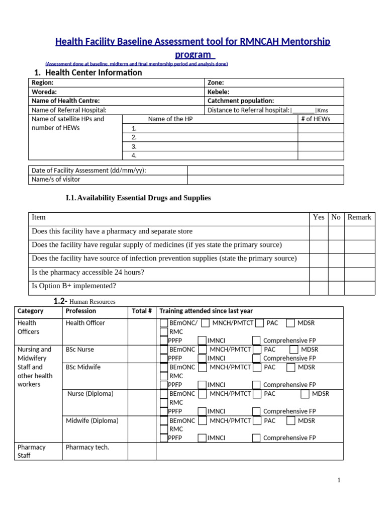 Metrinodazol in RMNCAH Assessment | PDF | Childbirth | Medical Specialties