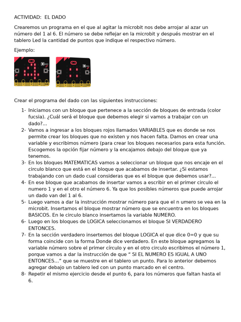 PROGRAMA DEL DADO | PDF