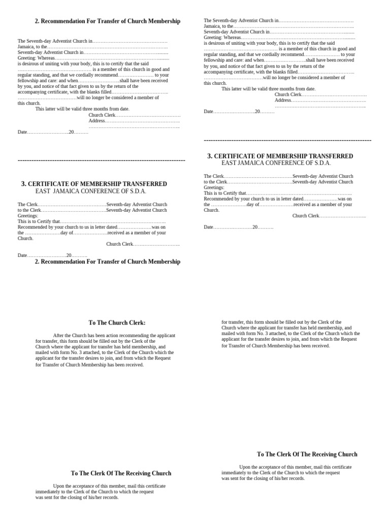 Transfer of Membership Cards Print Version | PDF