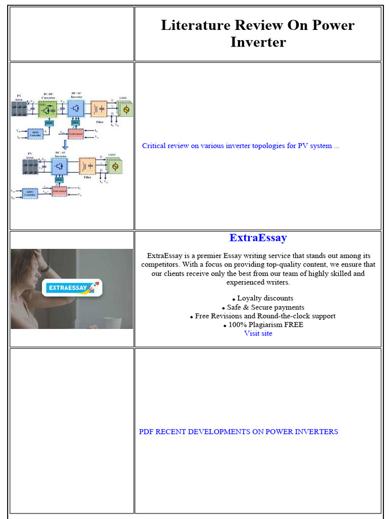 Literature Review On Power Inverter | PDF | Power Inverter | Power Electronics