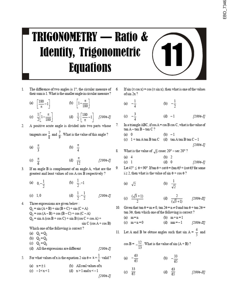 Disha NDA, NA 16 Years Mathematics Solved Papers 2006 2021-1-248-261 ...