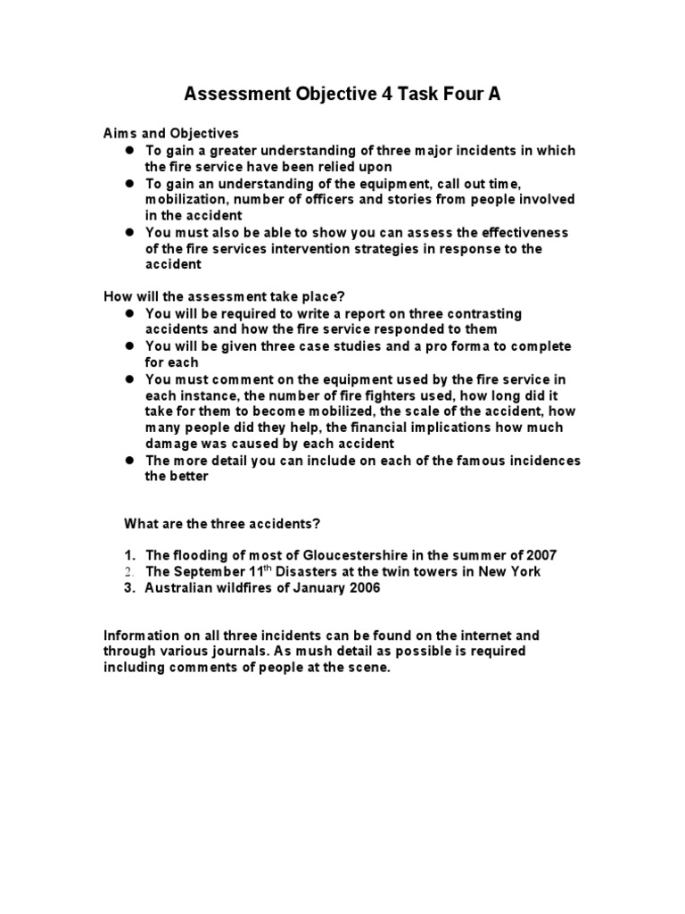 Assessment Objective 4 Task Four A | PDF