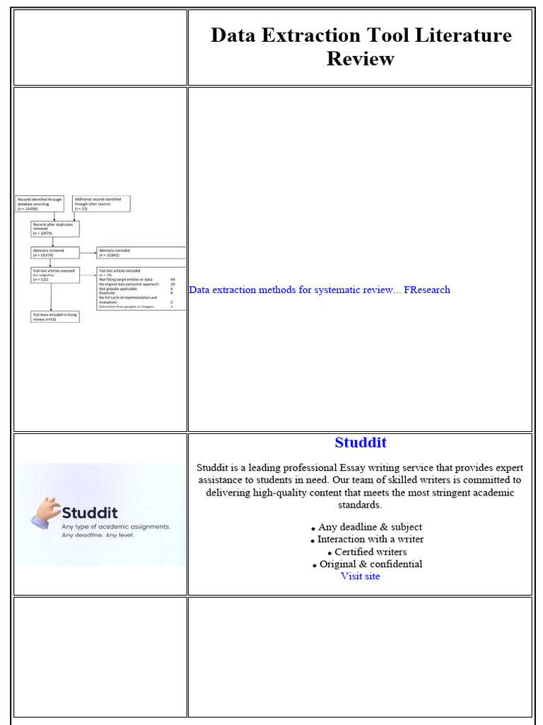 Data Extraction Tool Literature Review | PDF | Systematic Review | Data