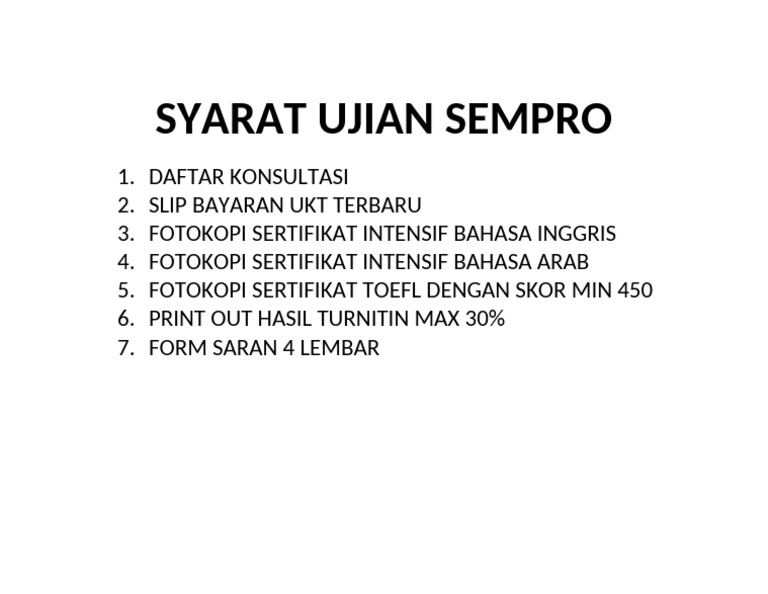 Syarat Ujian Sempro-1 | PDF