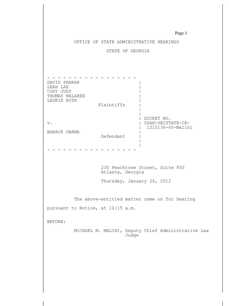 2012-04-16 - Transcript Farrar V Obama (Attached To Touhy Request ...