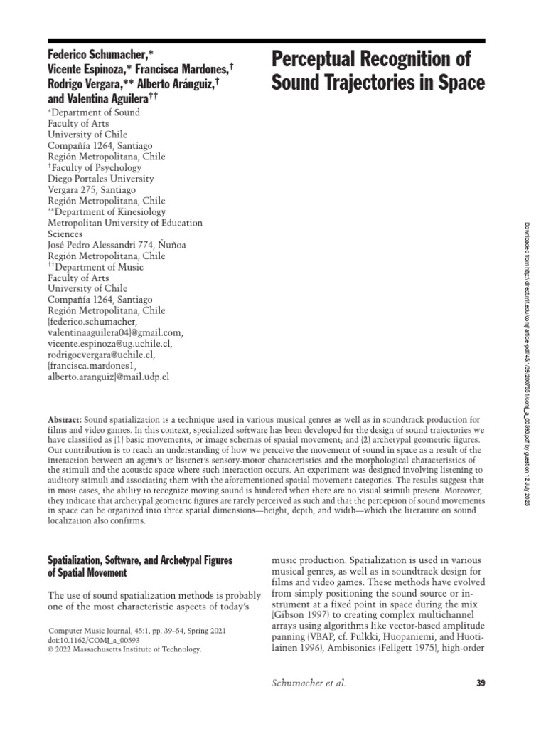 Perceptual Recognition of Trajectories-2021 | PDF | Perception | Sound