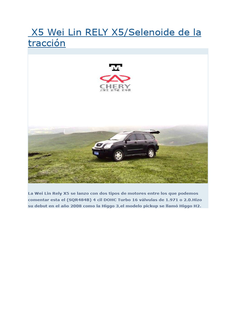 X5 Wei Lin RELY X5 Selenoide de La Tracción | PDF