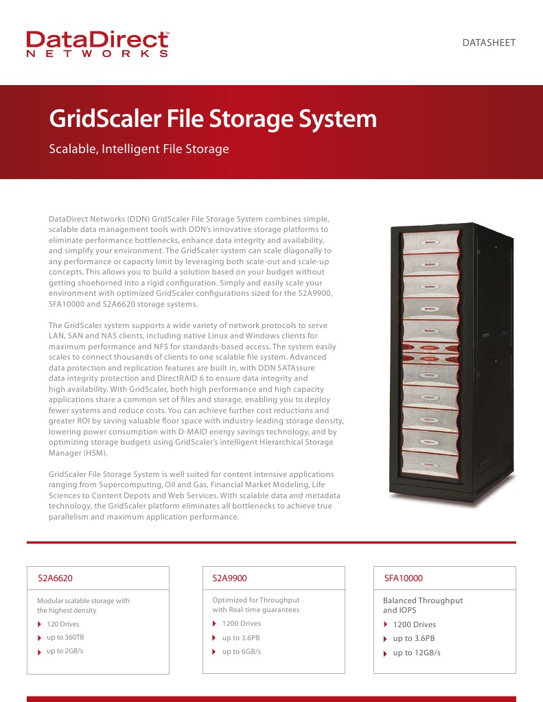 GRIDScaler Datasheet | Download Free PDF | Scalability | File System