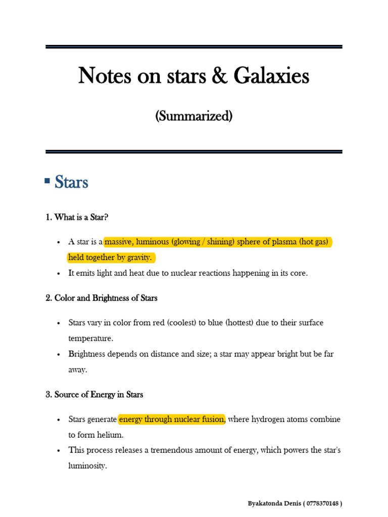 Understanding Stars and Galaxies | PDF | Stars | Galaxy