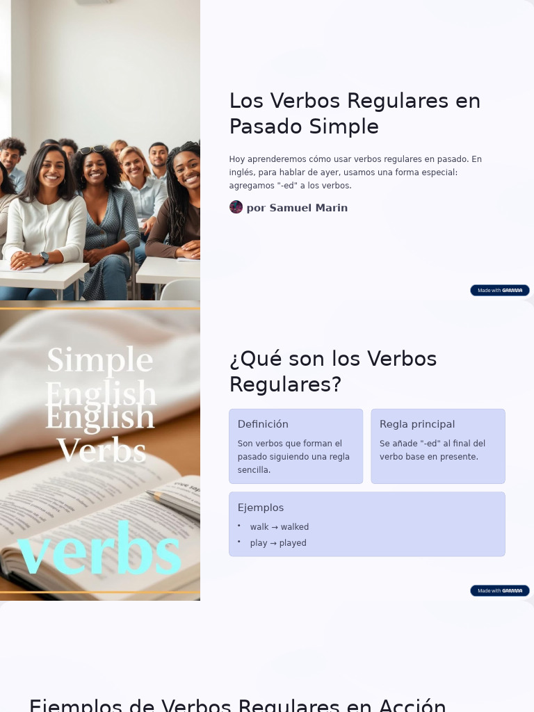 Verbos Regulares en Pasado Simple | PDF