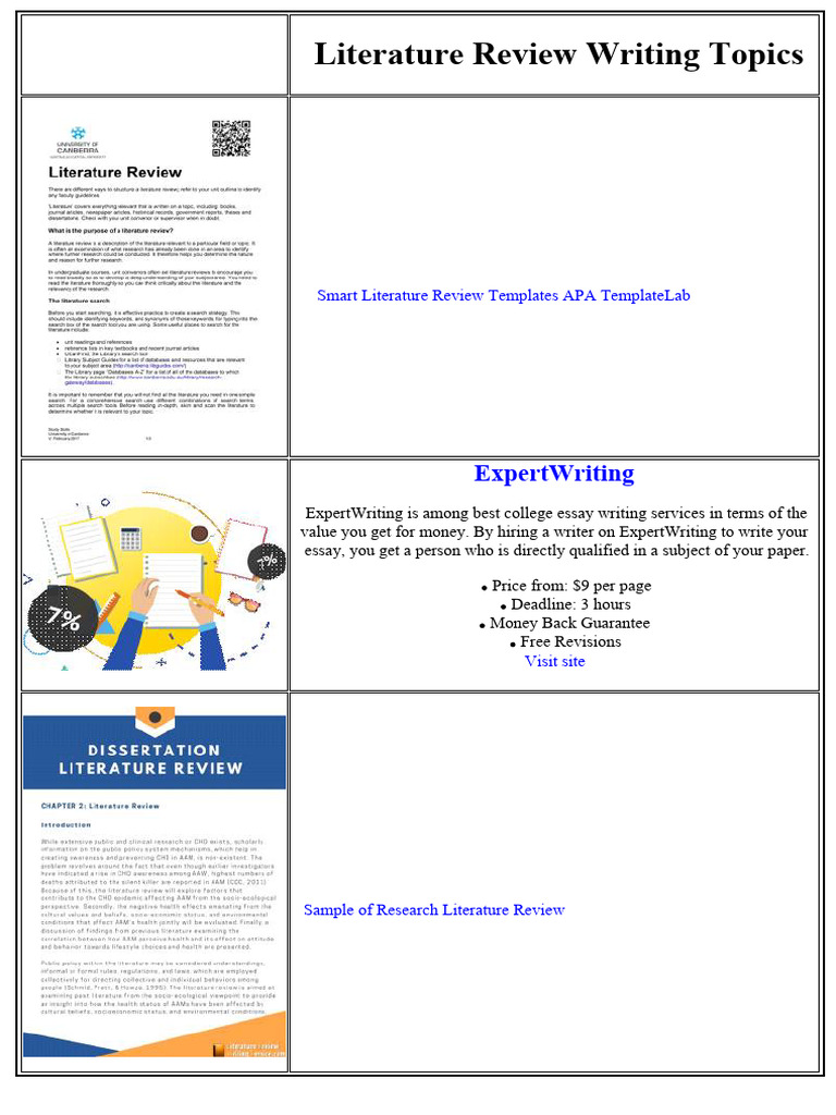 Literature Review Writing Topics | PDF | Essays | Thesis