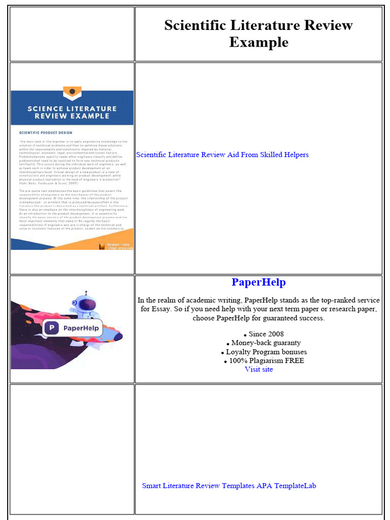 Scientific Literature Review Example | PDF | Essays | Literature Review