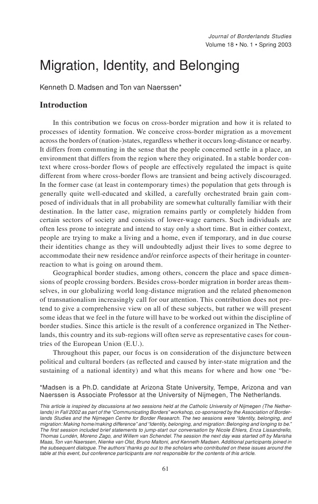 Cross-Border Migration and Identity | PDF | Malaysia | Immigration