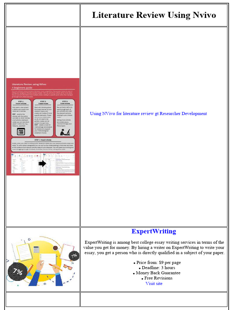 Literature Review Using Nvivo | PDF | Qualitative Research | Thesis