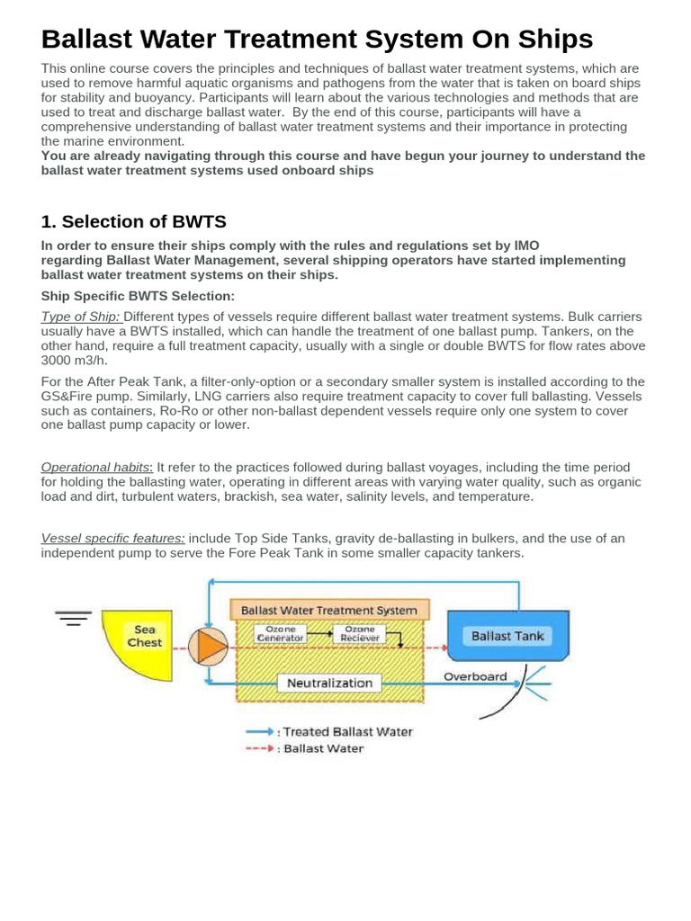 Understanding BWTS on Ships | PDF | Water Purification | Filtration