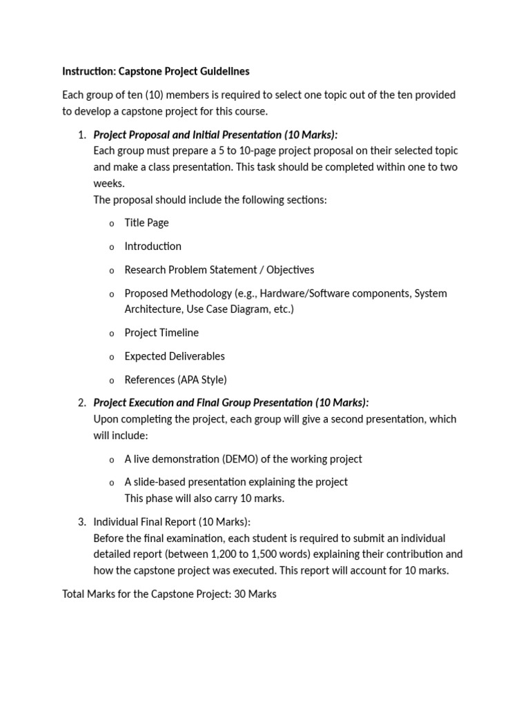 Capstone Instructions | PDF